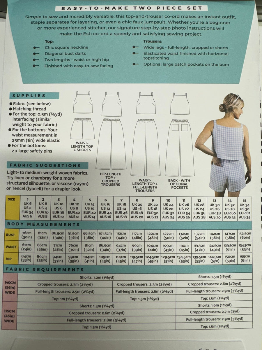 Tilly and The Buttons Esti Co-ord Pattern – The Carolyn Rose School of ...